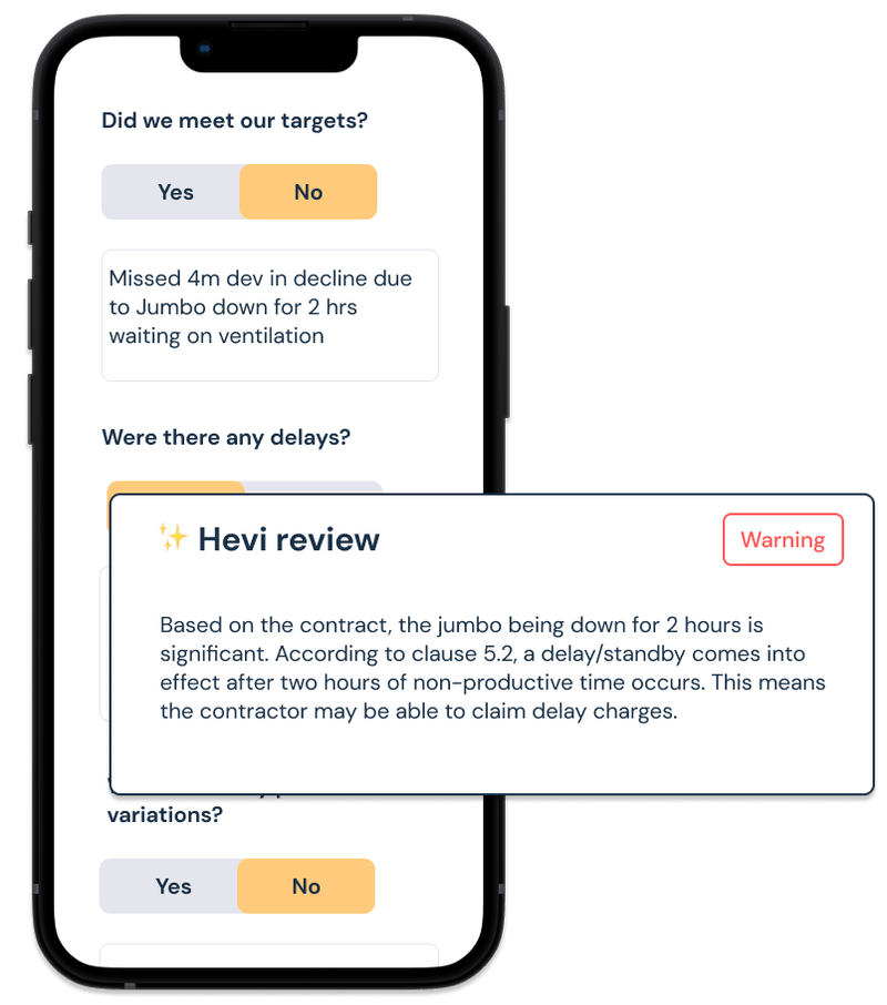 Hevi - AI for Construction and Mining Contract Management